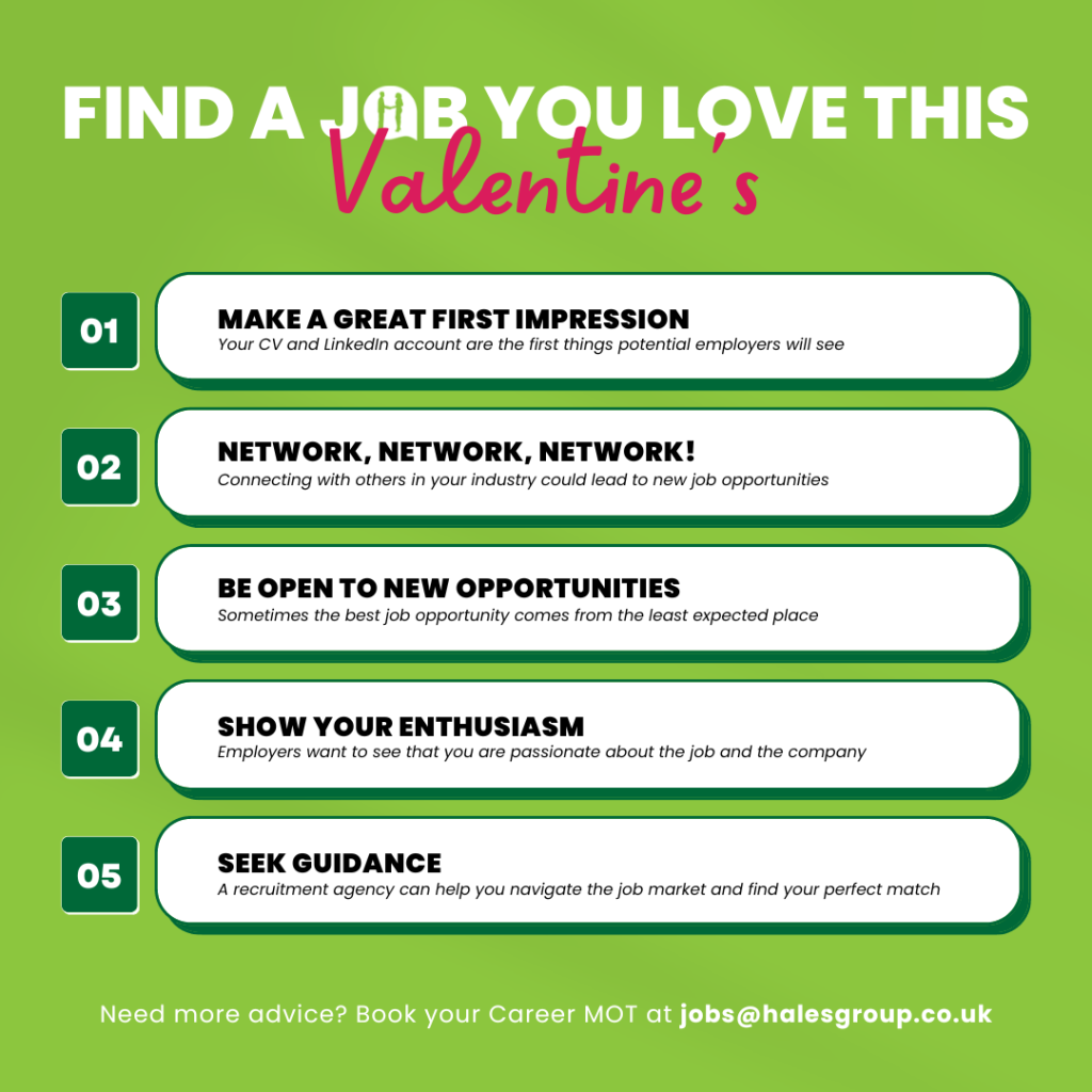 Find a job you love this Valentine's Day | Register with Hales Jobs